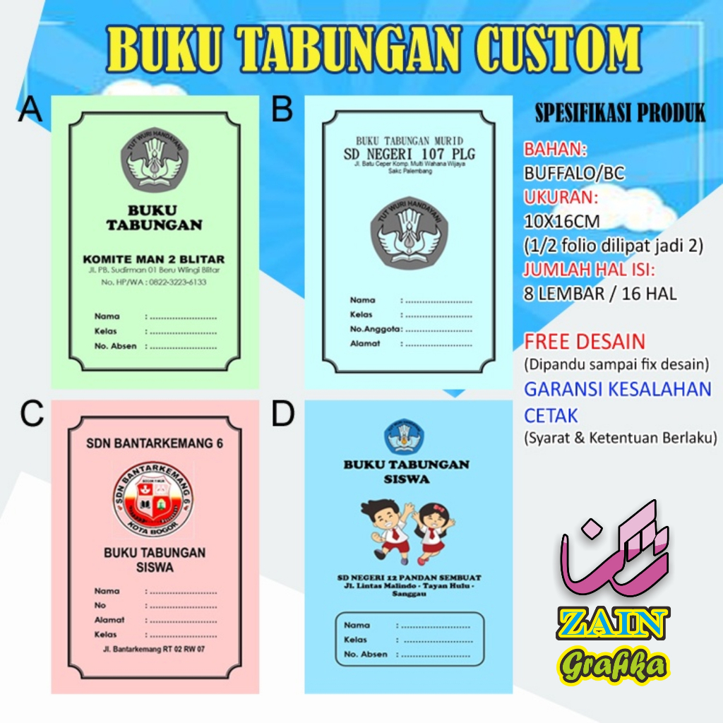 Jual Buku Tabungan Custom Koperasi Angsuran Zain Grafika | Shopee Indonesia