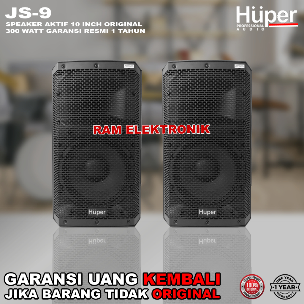 Jual Speaker Aktif 10 Inch HUPER JS9 | JS 9 Original 300 Watt Murni ...