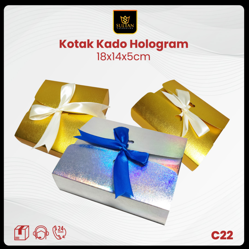 Jual SULTAN - Gift Box Hologram - Kotak Kado Motif Hologram 22x22x8 cm ...