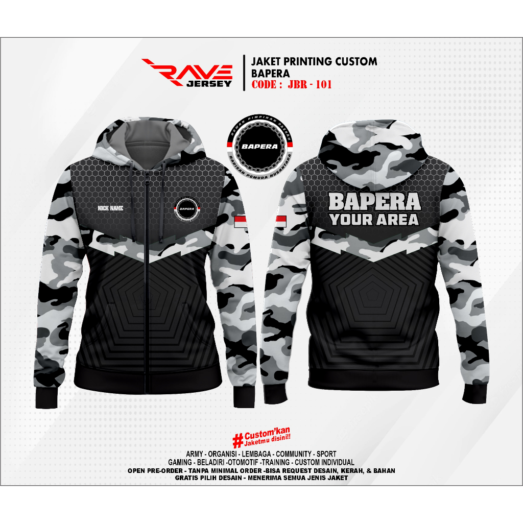 Jual JAKET BAPERA FULL PRINTING SUBLIM CUSTOM (DESAIN SUKA SUKA ...