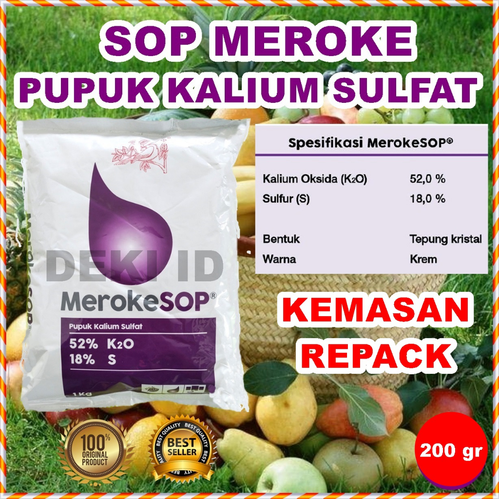 Jual Pupuk Meroke SOP 200 gr Repack Kalium Sulfat Hidroponik Grade Sulfate ZK | Shopee Indonesia