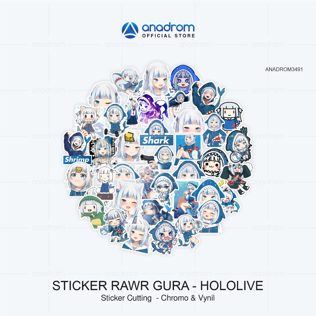 Jual Sticker Rawr Gura - Hololive | Sticker Anime & Aesthetic ...