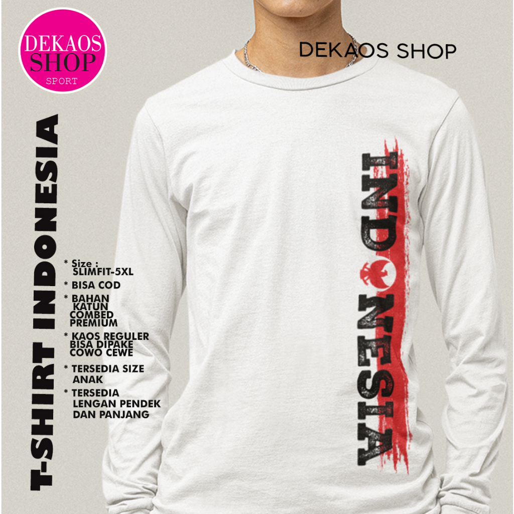 Jual KAOS INDONESIA / KAOS 17 AGUSTUS LENGAN PANJANG / BAJU MERAH PUTIH ...