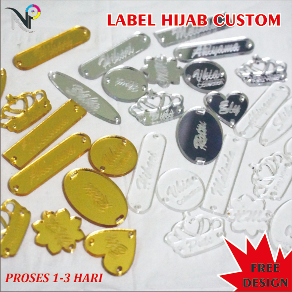 Jual Label Akrilik Custom Grafir Ukir Nama | Label Hijab Akrilik | Branding Hijab | Merk Hijab ...