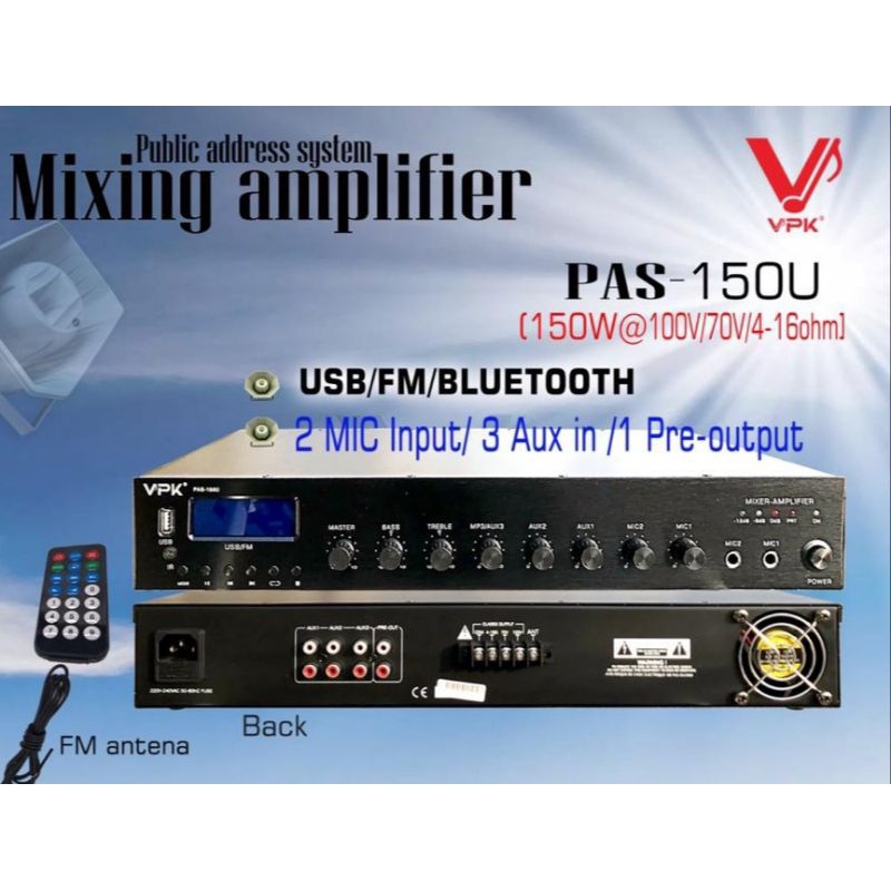 Jual power amplifier Vpk pas 150u pas150u original 150 watt | Shopee ...