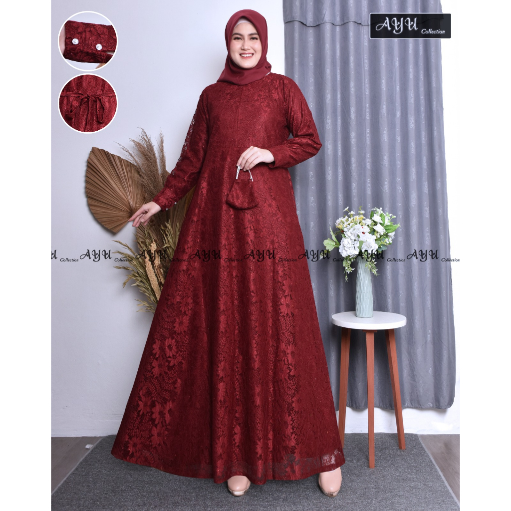 Jual Gamis Wanita Jumbo Burkat Busui-Dress Kondangan Cewek Kekinian ...