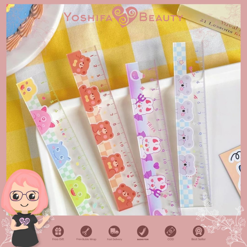 Jual Penggaris Ruler Aesthetic Lucu Imut Estetik 16 cm | Shopee Indonesia
