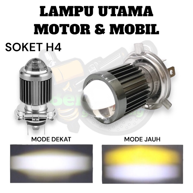Jual Lampu LED Utama Motor Mobil 2 Warna Putih Kuning AC DC Yamaha Vixion Ninja R15 Pulsar ...