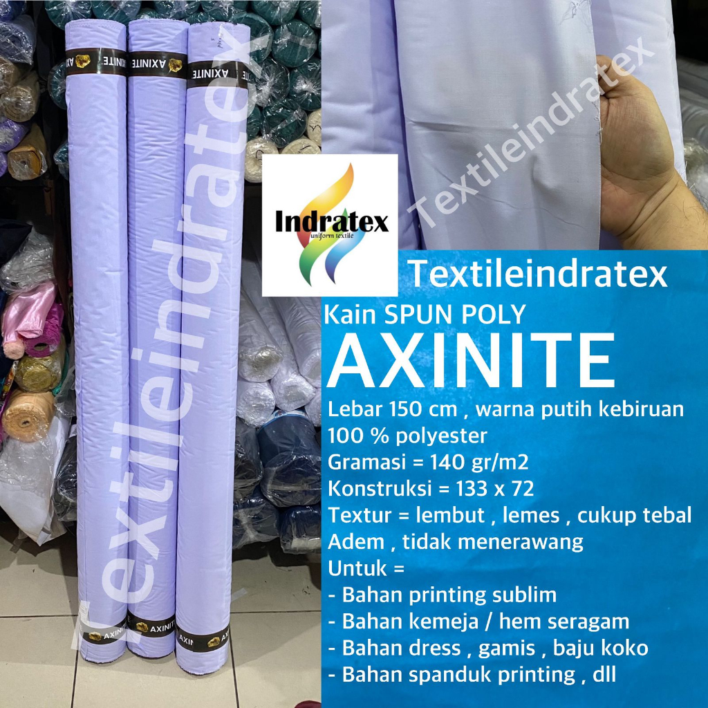 Jual ( per setengah meter ) Kain SPUN POLY AXINITE polyester tetoron ...
