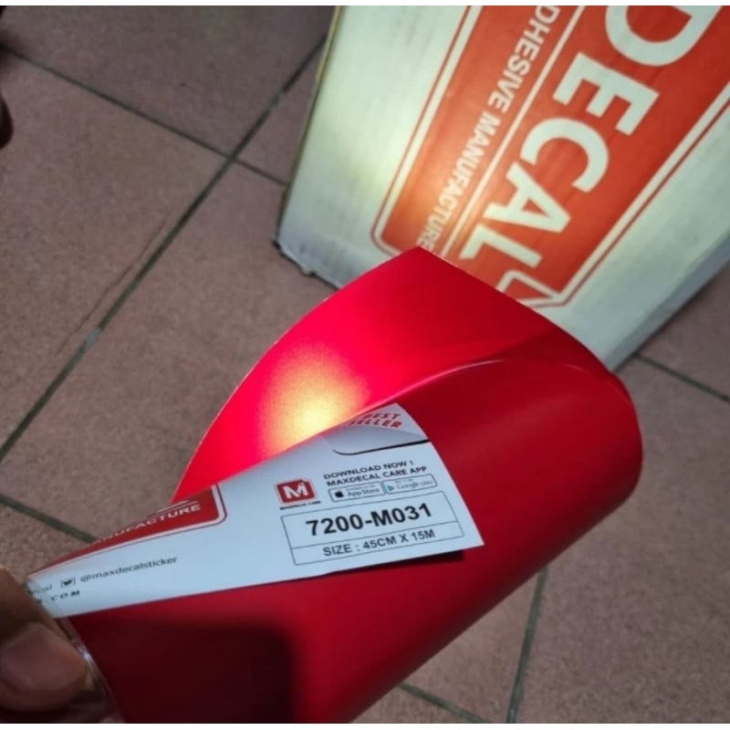 Jual Sticker Maxdecal 7200 M031 Transparent Matt Red Merah Transparan ...