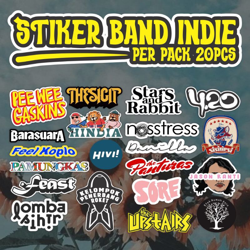 Jual 20pcs Stiker Band Lokal Indie Pop Rock | Stiker Helm | Stiker ...
