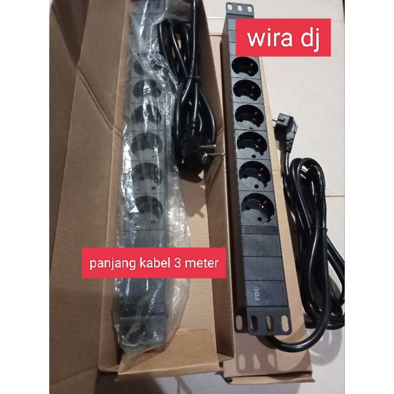 Jual PDU 6 LUBANG/HOLE/OUTLET RACK SERVER 19" PANJANG kABEL 3 METER | Shopee Indonesia