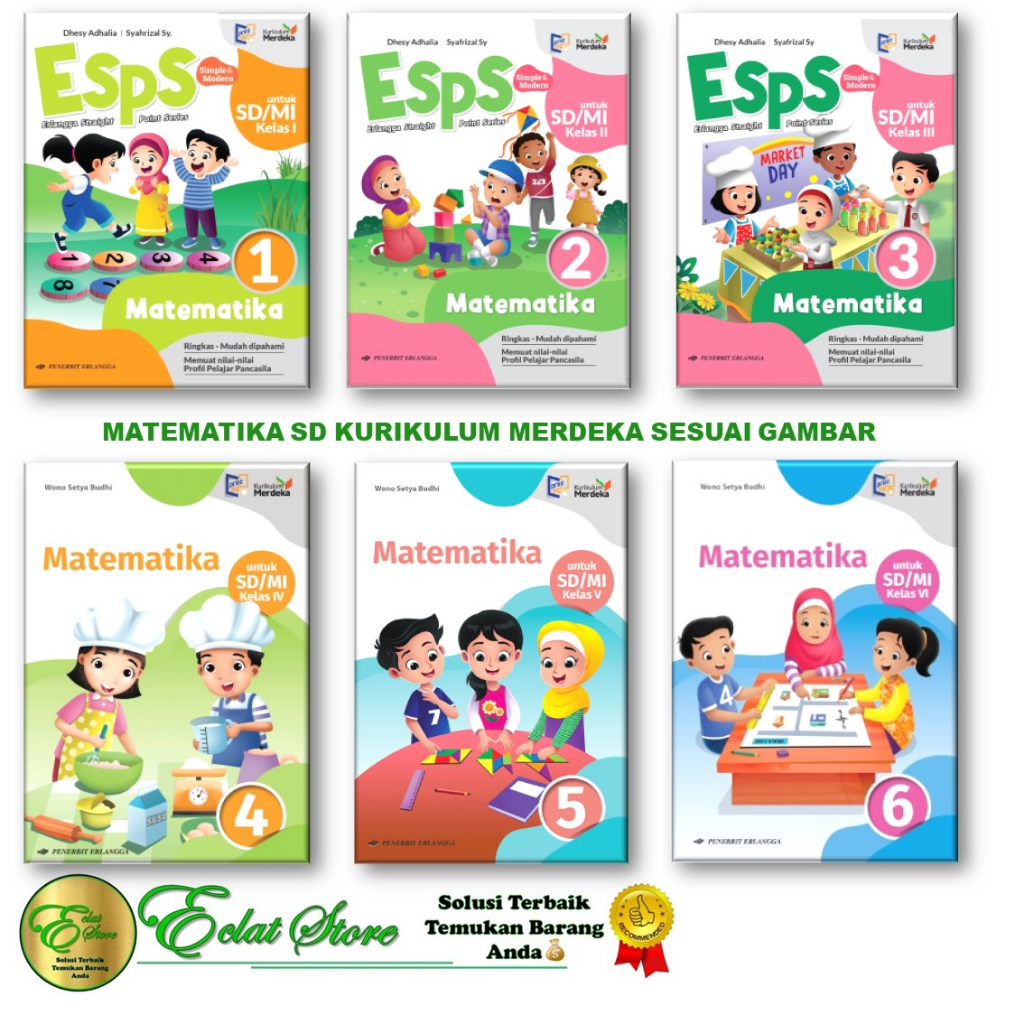 Jual ERLANGGA - BUKU ESPS MATEMATIKA SD/MI KELAS 1 2 3 4 5 6 KURIKULUM MERDEKA | Shopee Indonesia