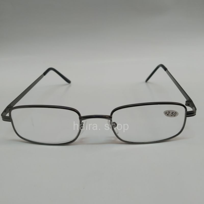 Jual Kacamata baca/plus frame besi model petak | Shopee Indonesia