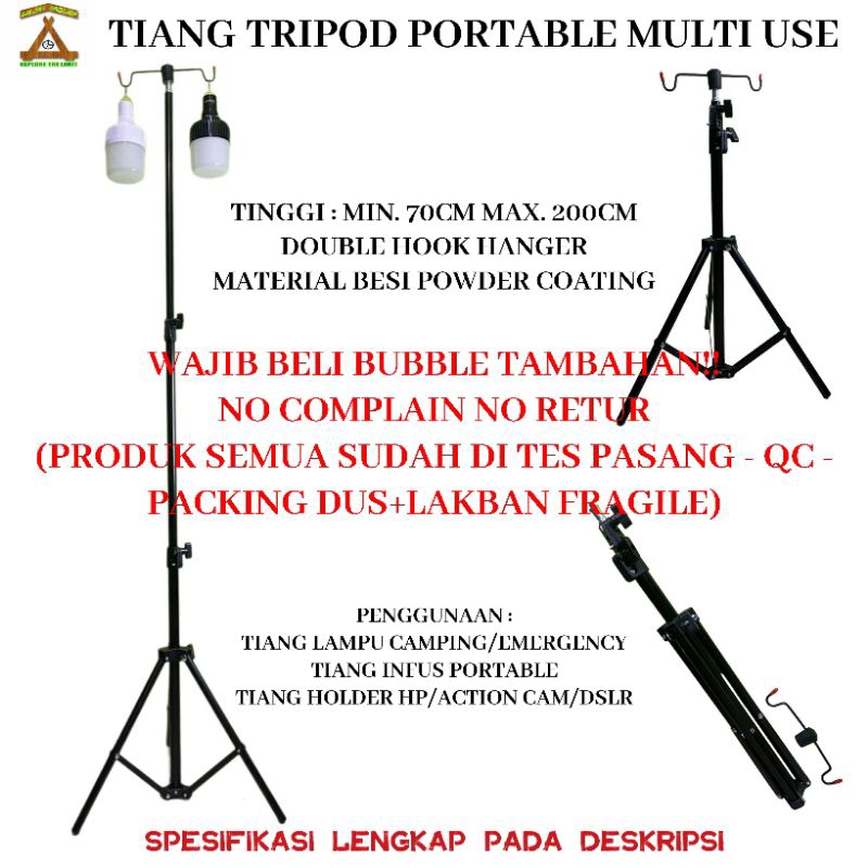 Jual Tiang gantungan lampu infus dan kamera Tripod Portable 3 section ...
