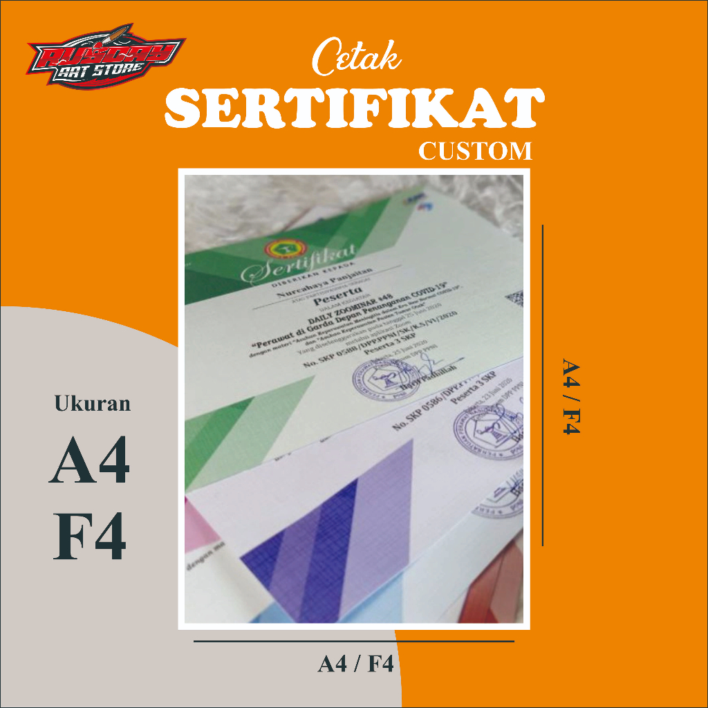 Jual Cetak Sertifikat Pakai Bahan Ard paper 260 gr Free Desain | Shopee ...