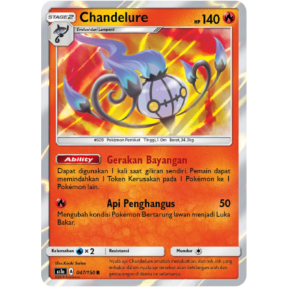 Jual POKEMON TCG INDONESIA CHANDELURE HOLOGRAM AS1A 047/150 | Shopee Indonesia
