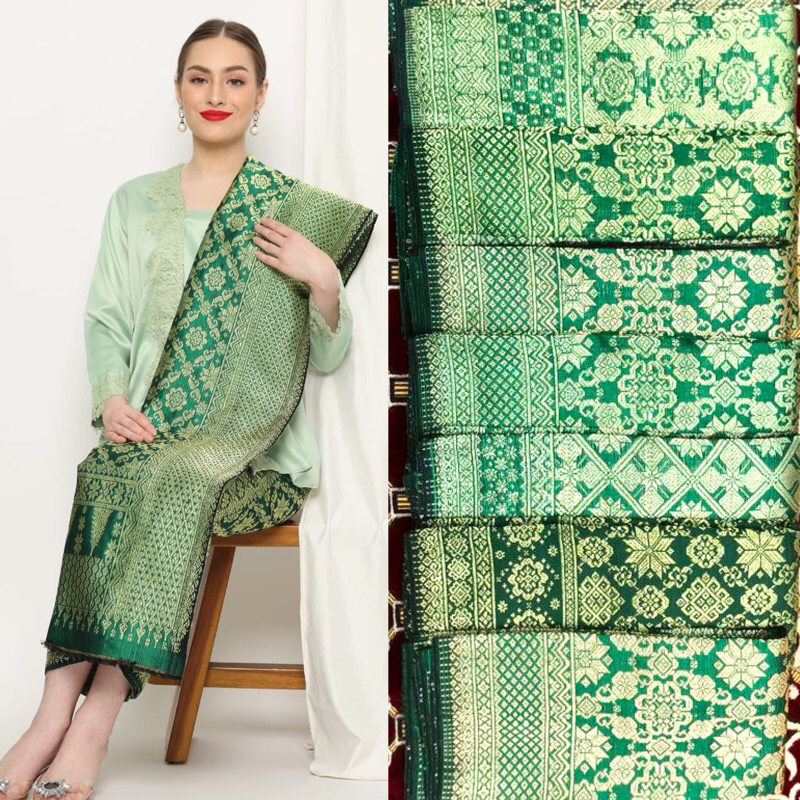 Jual ANEKA SONGKET LEPUS WARNA HIJAU MURMER/ SONGKET SAGE GREEN MURMER | Shopee Indonesia