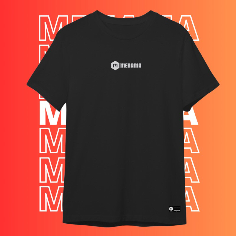 Jual T-SHIRT MENAMA ORIGINAL PREMIUM COTTON COMBED 30s 100% KAOS HITAM ...