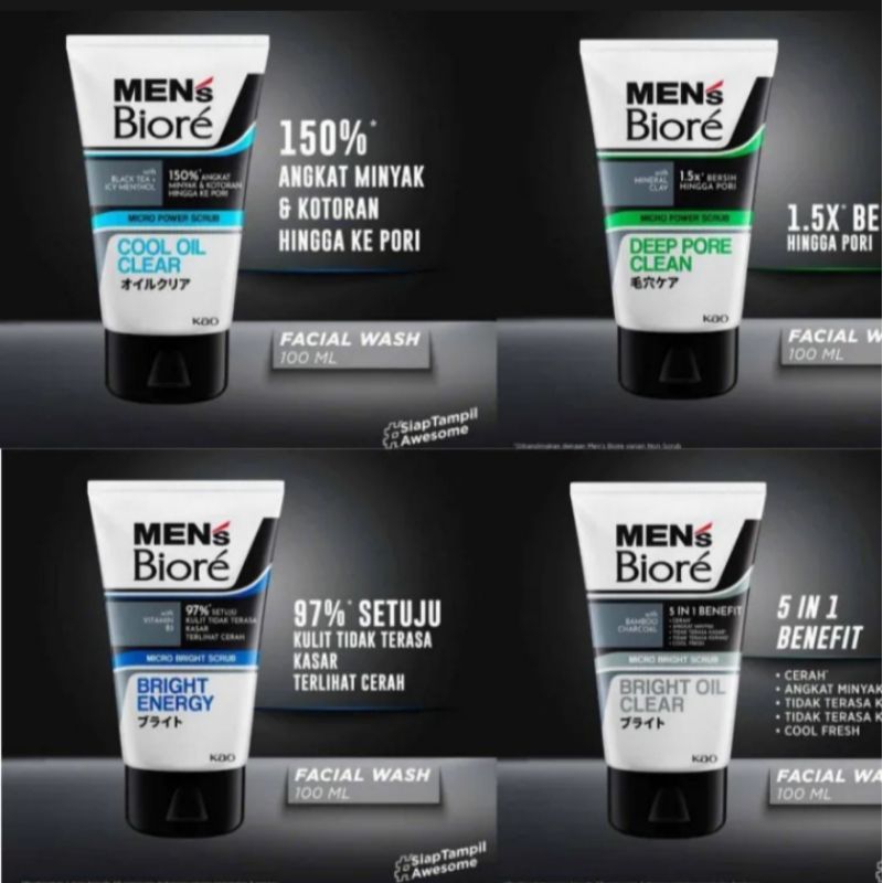Jual BIORE MEN Facial Foam | Face Wash | Cuci Muka 100ml | Shopee Indonesia
