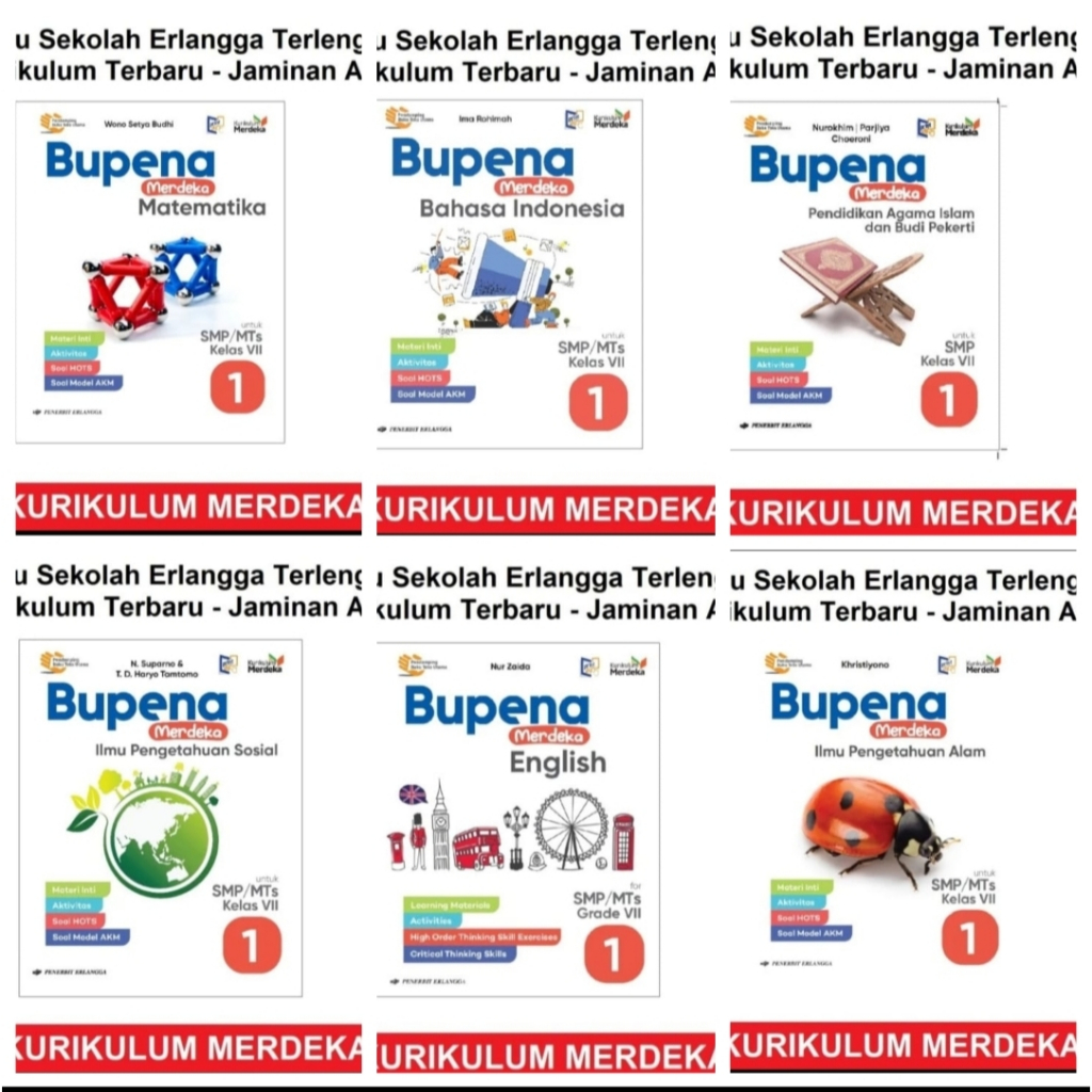 Jual ORI harga satuan buku teks BUPENA kurikulum merdeka untuk SMP/Mts kelas 7 penerbit Erlangga ...
