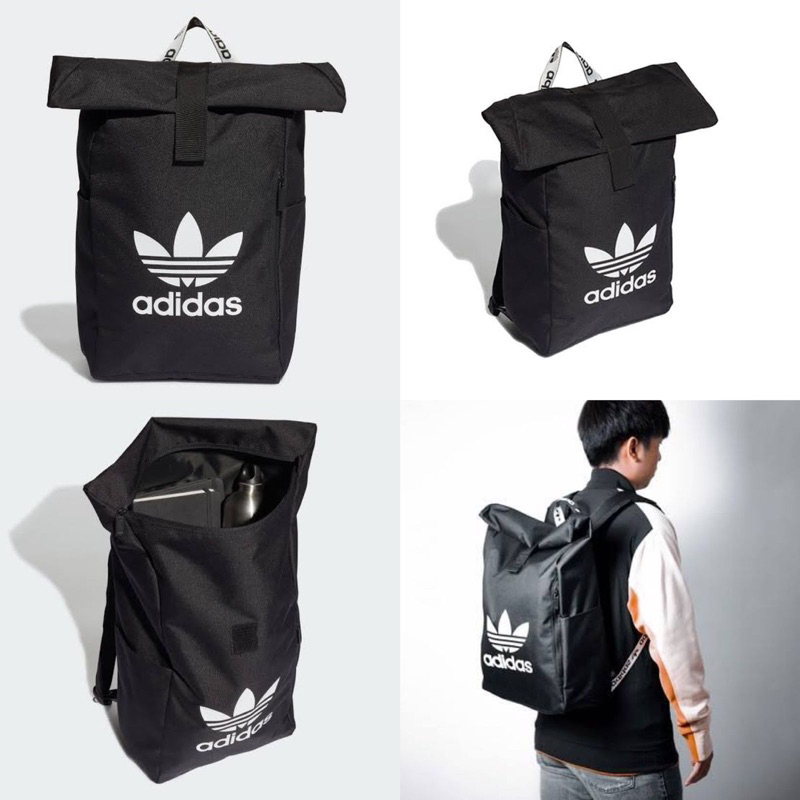 Jual Adidas originals roll top adicolor calssic backpack black | Shopee ...