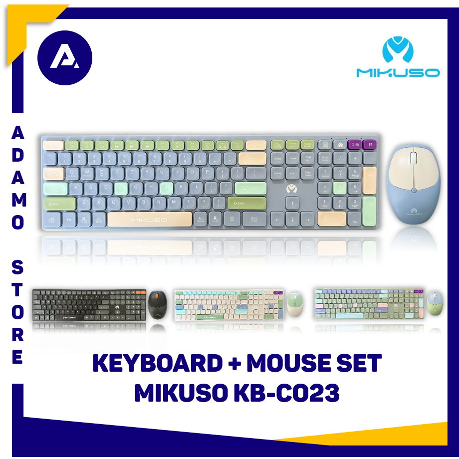 Jual Combo Keyboard Mouse Wireless 2.4G & Bluetooth 5.0 Mikuso KB-C023 | Shopee Indonesia