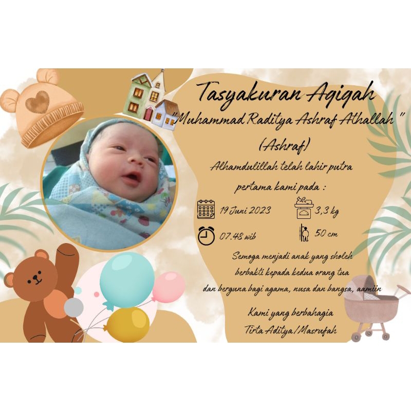 Jual cetak stiker acara aqiqah, ulang tahun, tasyakuran 40 hari dan ...