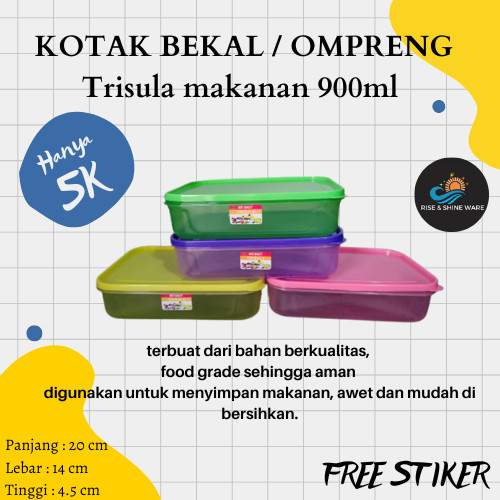 Jual Kotak Makan Launch Box / Ompreng / Kotak Bekal Makanan 900M ...
