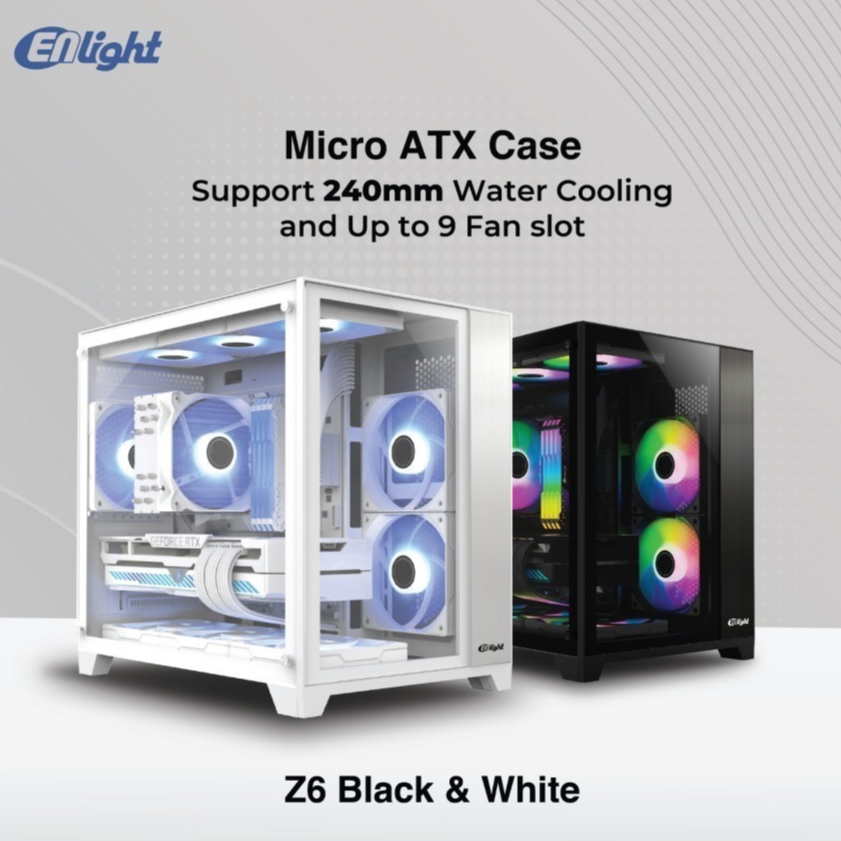 Jual CASING ENLIGHT Z6 - MICRO ATX GAMING CASE INCLUDE 3 FAN | Shopee ...