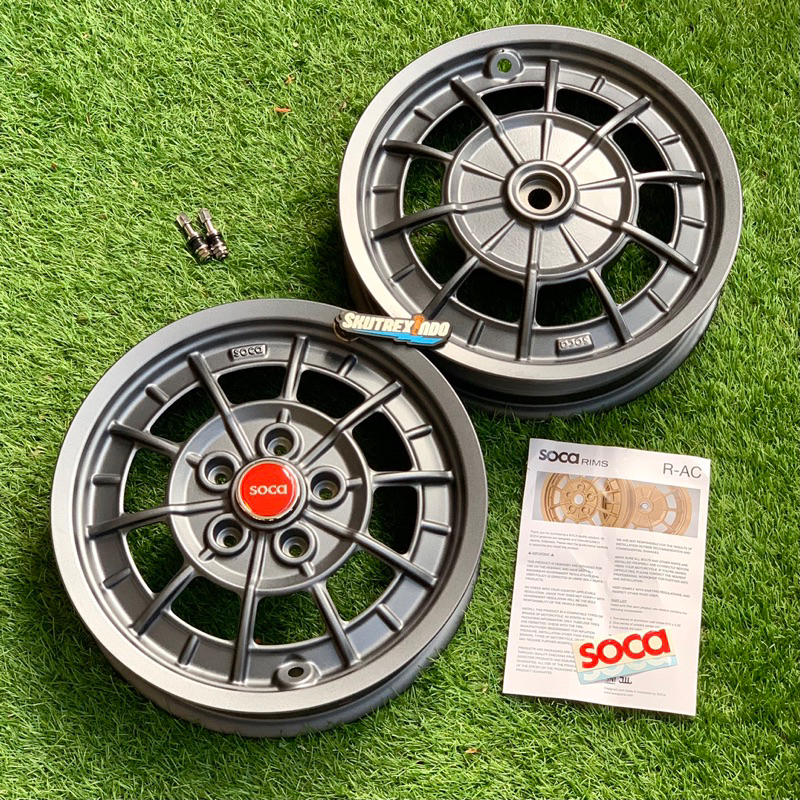 Jual Velg SOCA R-AC Front & Rear Iron Grey Vespa Sprint Primavera S LX ...