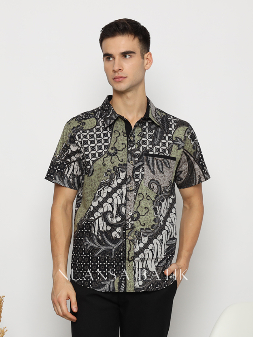 Jual Nuansa Batik Hem Batik Pria Lengan Pendek Bahan Katun Stretch ...