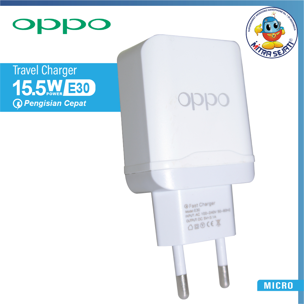 Jual Travel Charger Oppo 3.1A Smart E30 Branded | Shopee Indonesia