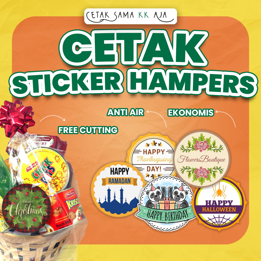 Jual [FREE CUTTING] CETAK STIKER HAMPERS UMKM USAHA EKONOMIS ANTI AIR ...