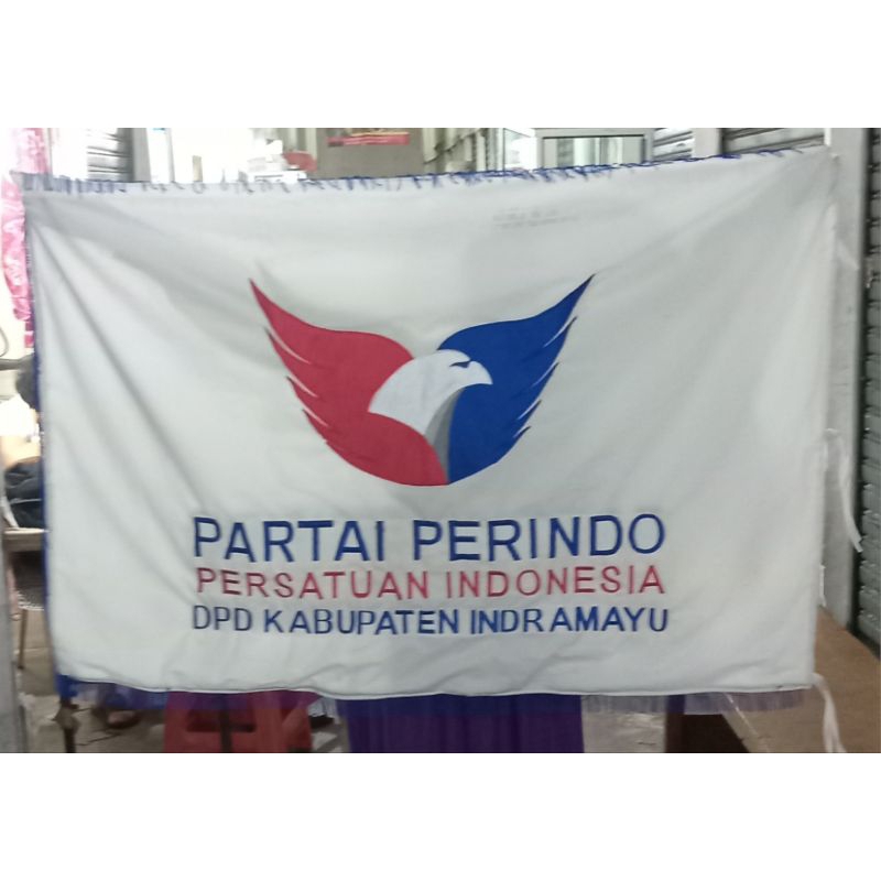 Jual bendera pataka partai PERINDO ukuran 90×135 bisa custom daerah ...