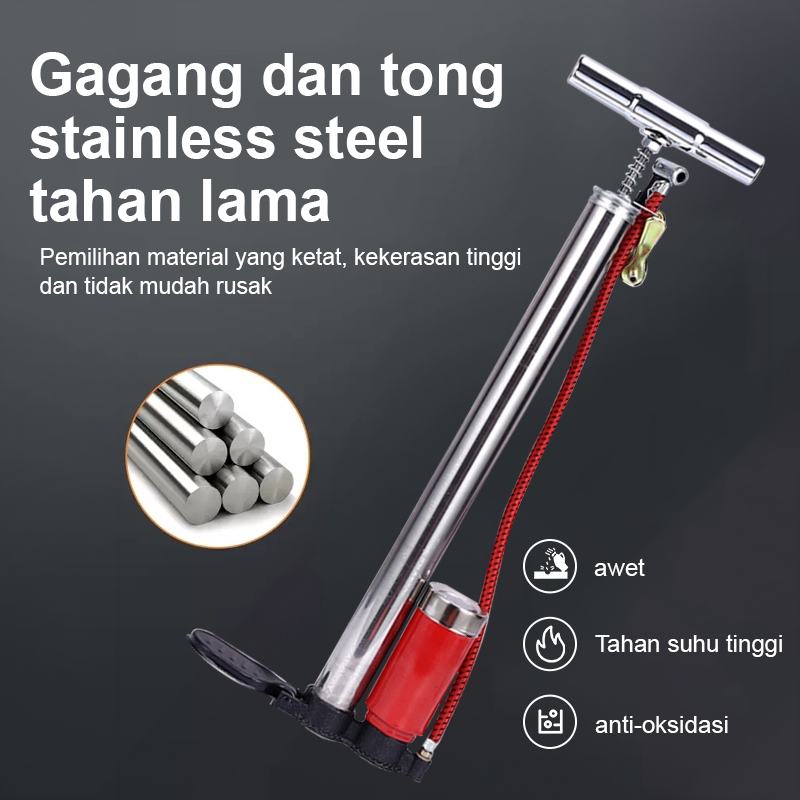 Jual Pompa Sepeda Motor 160 PSI Gratis Tas Penyimpanan Portabel pompa ...