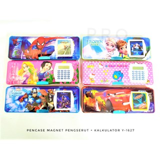 Jual Tempat Pensil Kotak Pensil Kalkulator Anak Magnet Serutan 2 Lubang ...