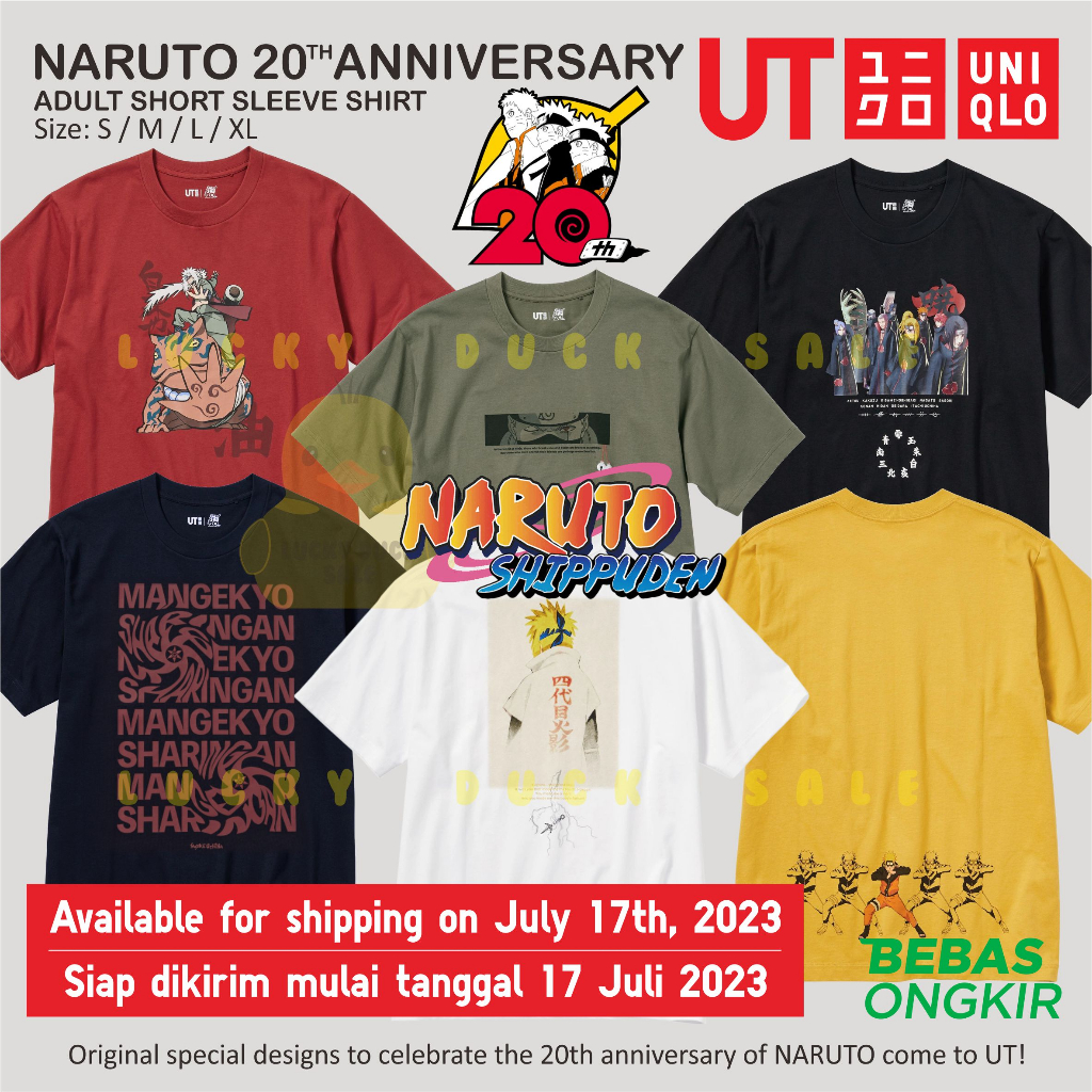 Jual UNIQLO Naruto 20th UT Shirt Anime Minato Akatsuki Jiraiya Kakashi ...