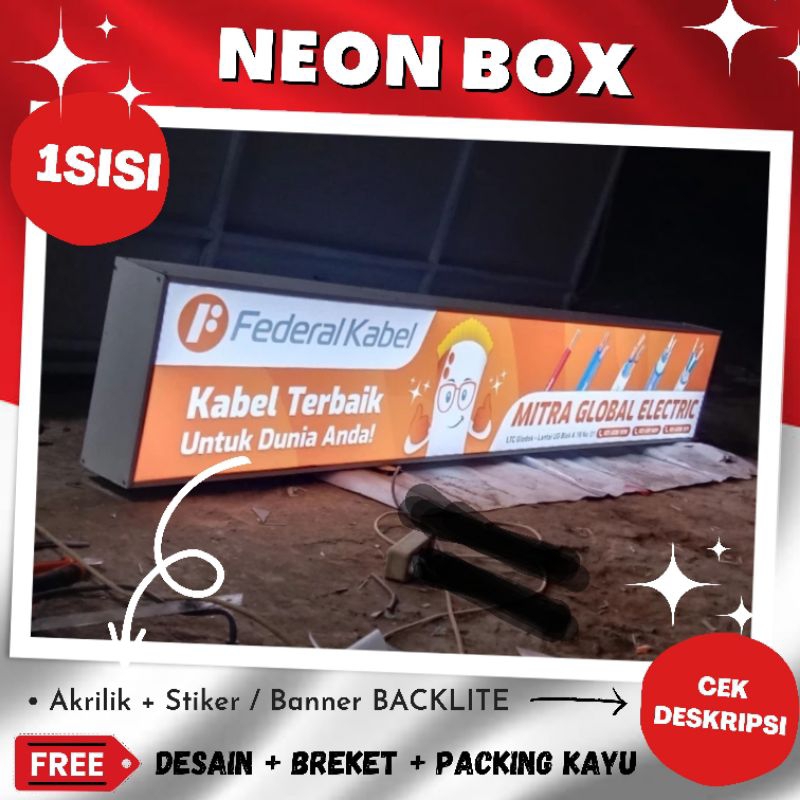 Jual NEON BOX KOTAK 1SISI + DESAIN | Shopee Indonesia