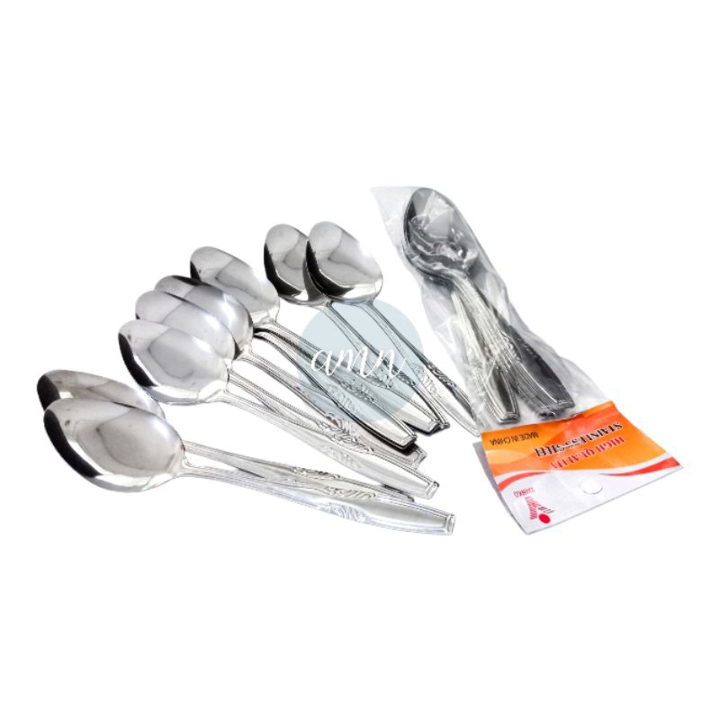 Jual Sendok Makan Stainlees Steel Sendok Makan HS 12pcs | Shopee Indonesia