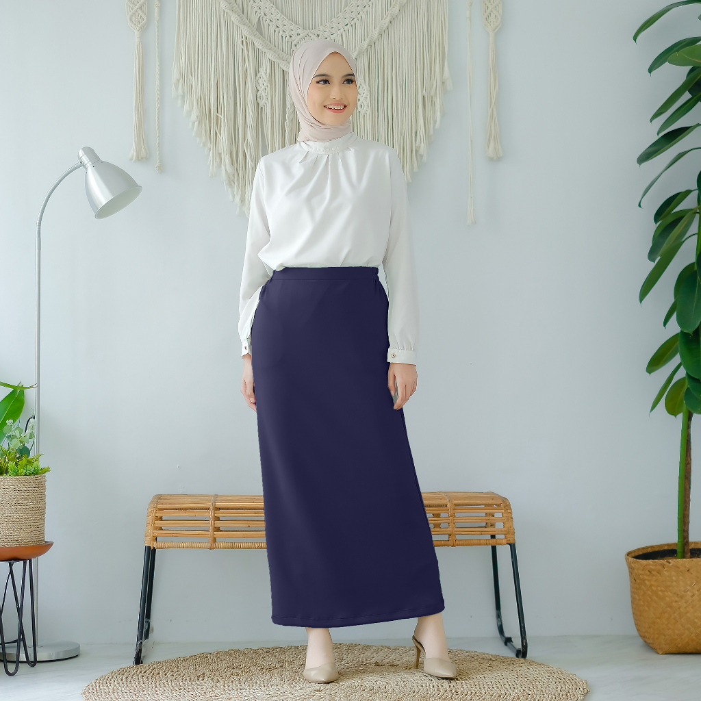 Jual Ahlami-Yura Skirt Rok Span Premium Rok Span Scuba Rok Kerja Premium Rok Hitam Rok Putih Rok ...