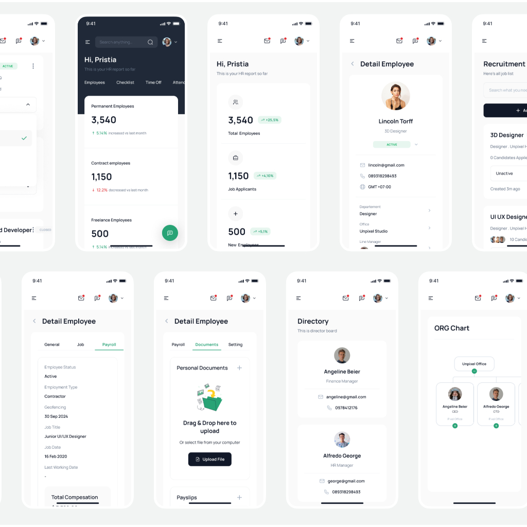 Jual Desain Website Premium FIGMA HR Management Dashboard UI Kit, Admin ...