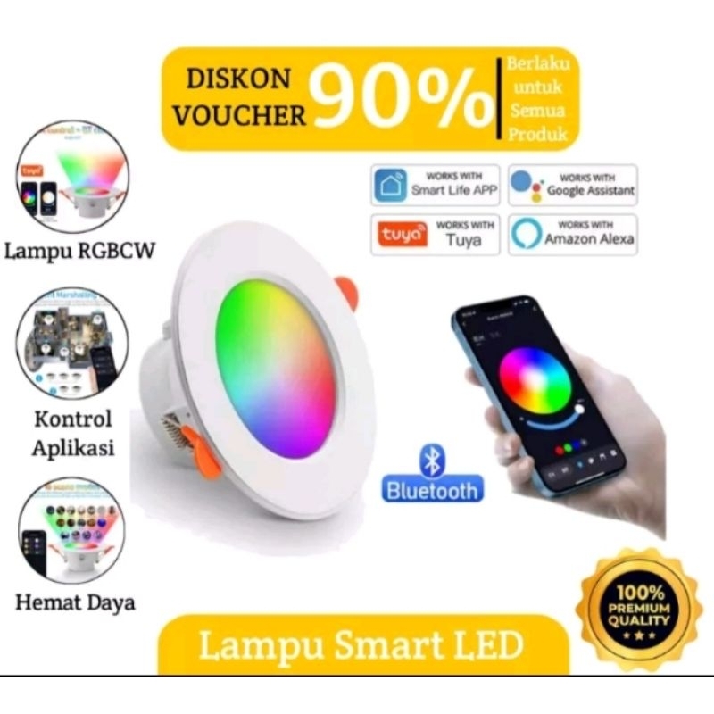 Jual Lampu Plafon LED Smart Bluetooth & Support Wifi 10W RGB 3 in 1 ...