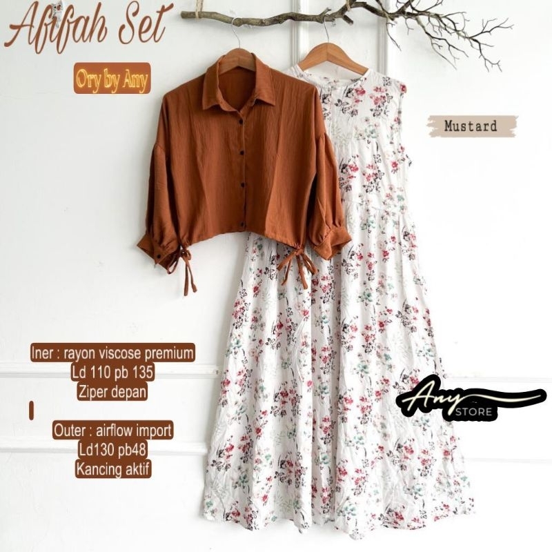 Jual Afifah Baju Setelan Maxy Wanita Inner Motif Bunga Outer Polos Bisa ...