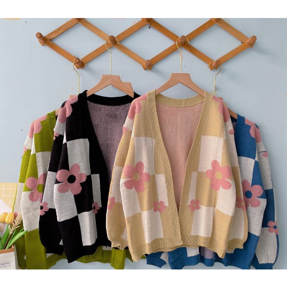 Jual Raline Aero Flower - Cardigan Korean Fashion Wanita - Cardigan ...