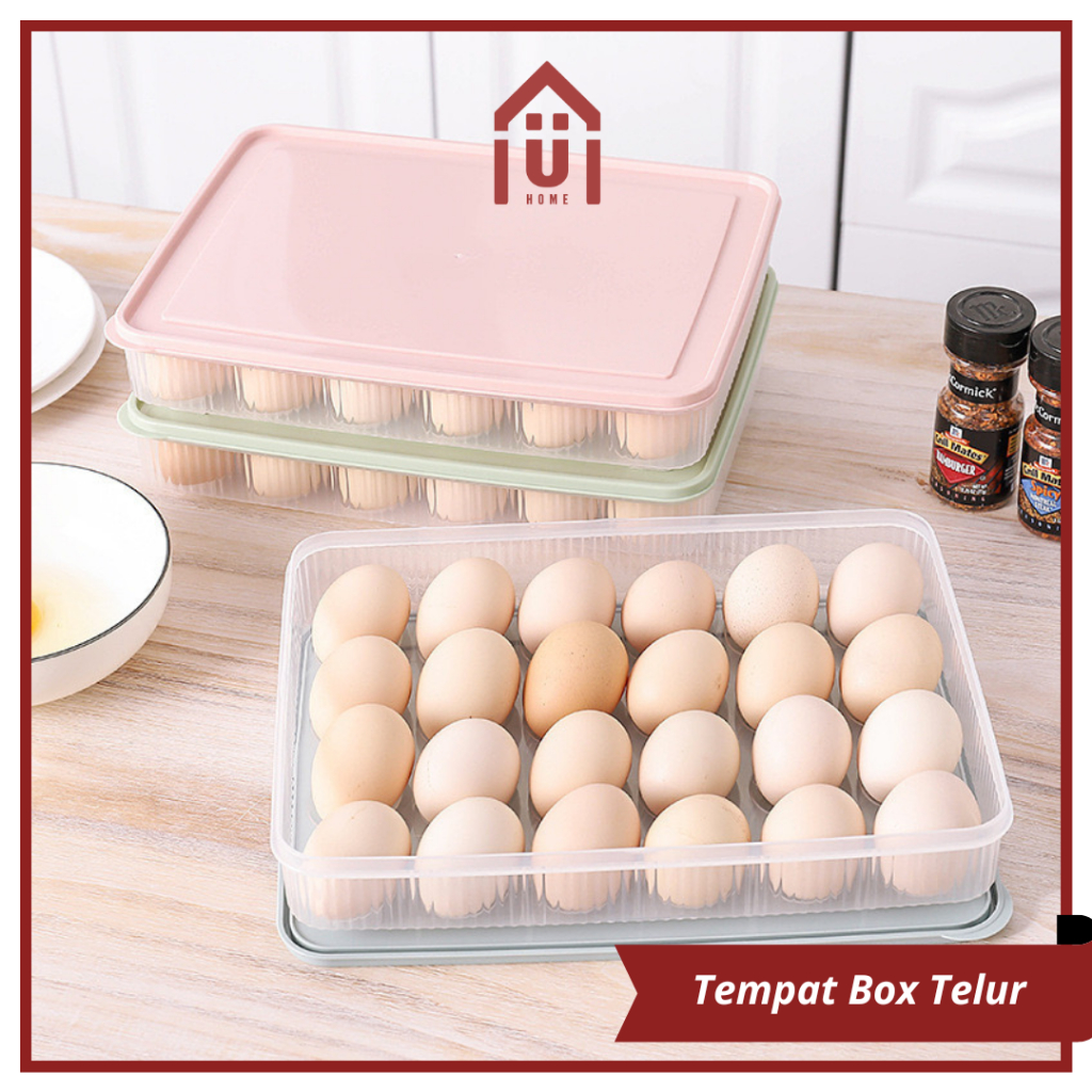 Jual UNISO - BOX PENYIMPANAN TELUR 24 LUBANG KOTAK SIMPAN TELUR EGG ...