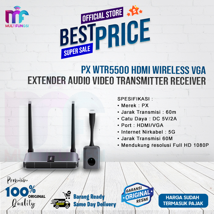 Jual PX WTR5500 HDMI Wireless VGA Extender Audio Video Transmitter ...