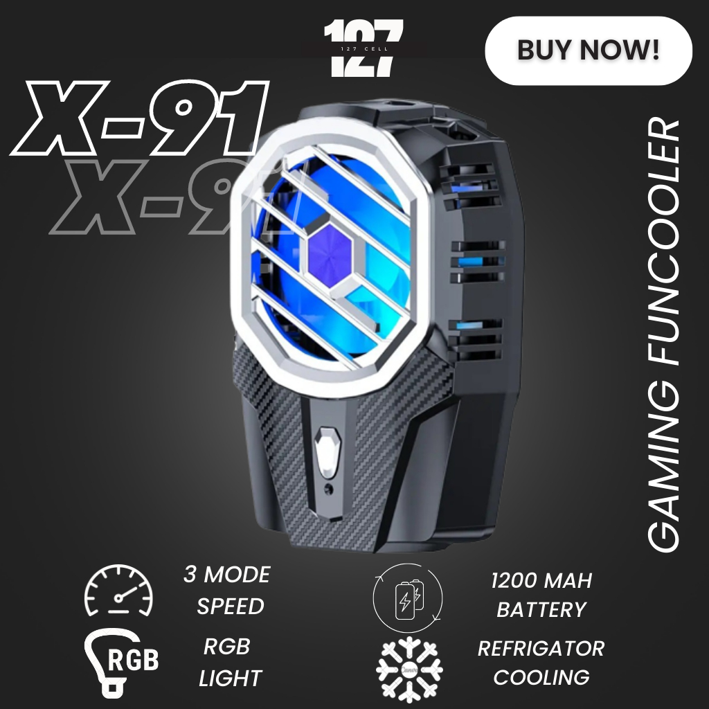 Jual Fan Cooler X91 Kipas Gaming HP Tanpa Kabel Baterai 1200mAh RGB Light 3 Kecepatan | Shopee ...