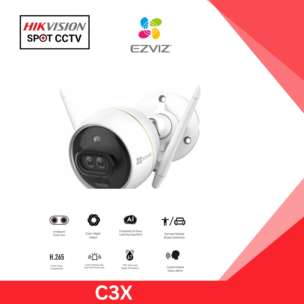 Jual EZVIZ - OUTDOOR SMART WIFI CAMERA C3X 2MP / CS-CV310 | Shopee ...