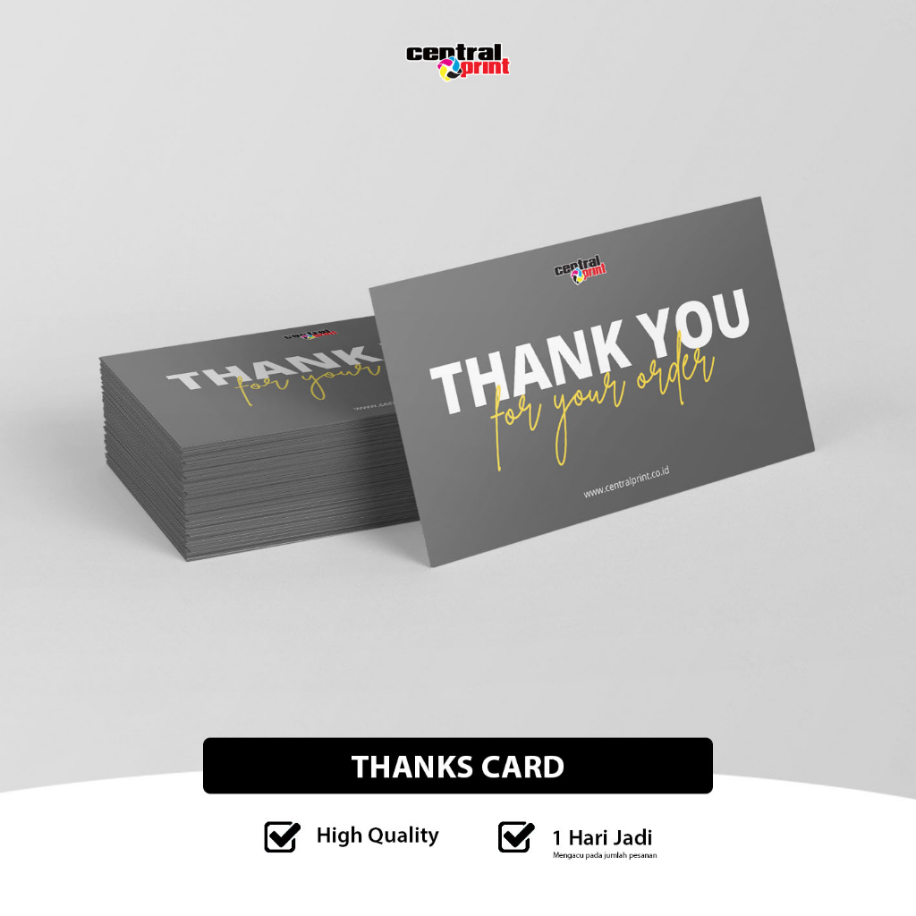 Jual Thank You Card Custom Cetak 1 sisi Art Carton 230 / Kartu Ucapan ...